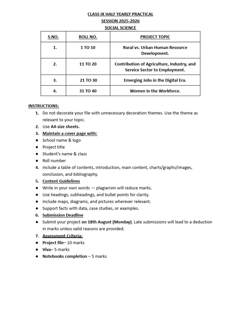 Class Ix SST Half Yearly Practical | PDF