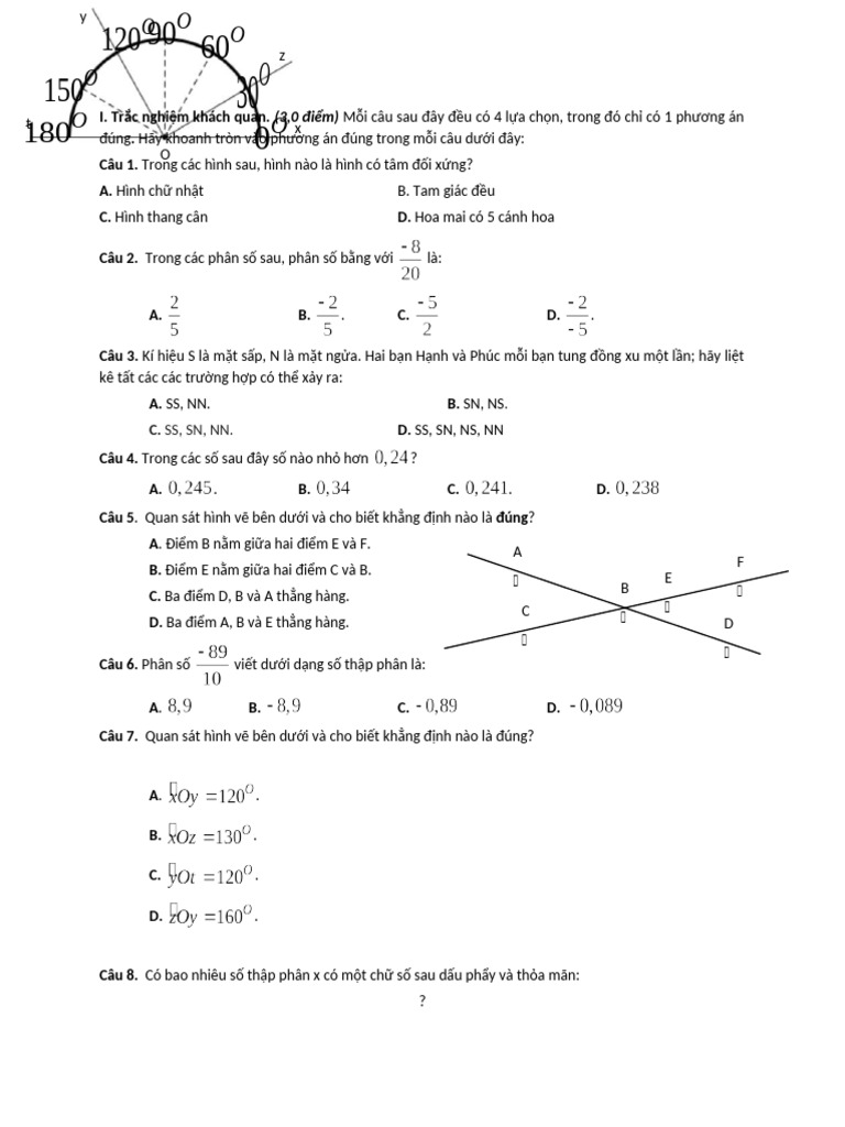 IHỌC KỲ 2 TOÁN 6C2 | PDF