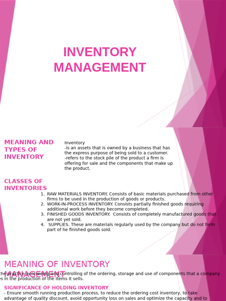 Inventory Management | PDF | Inventory | Lean Manufacturing