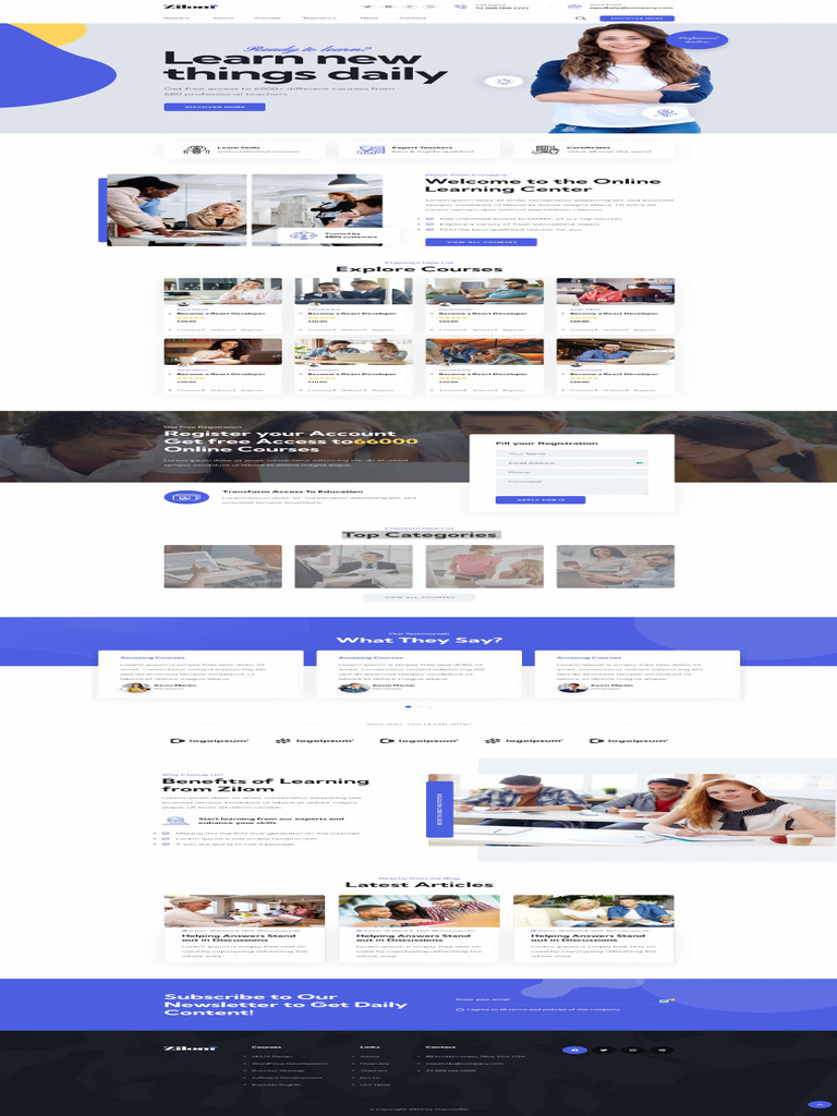 E-Learning WordPress Website | PDF