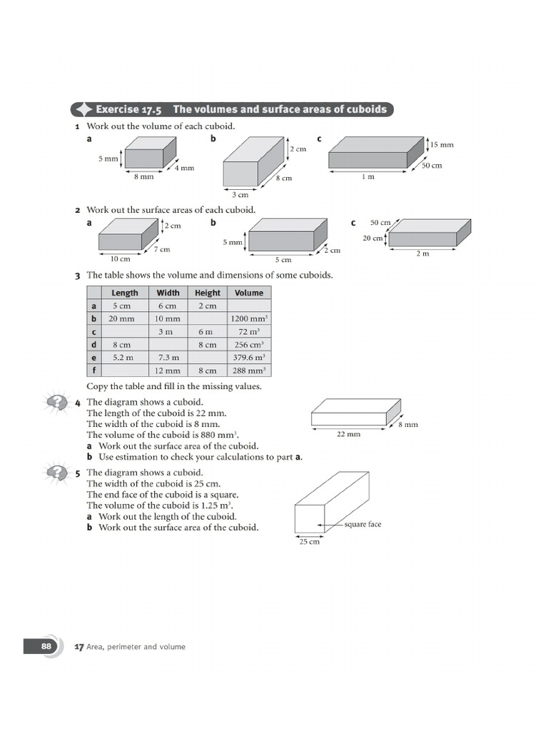 Volume, Surface Area Cuboids, Pyramids | PDF