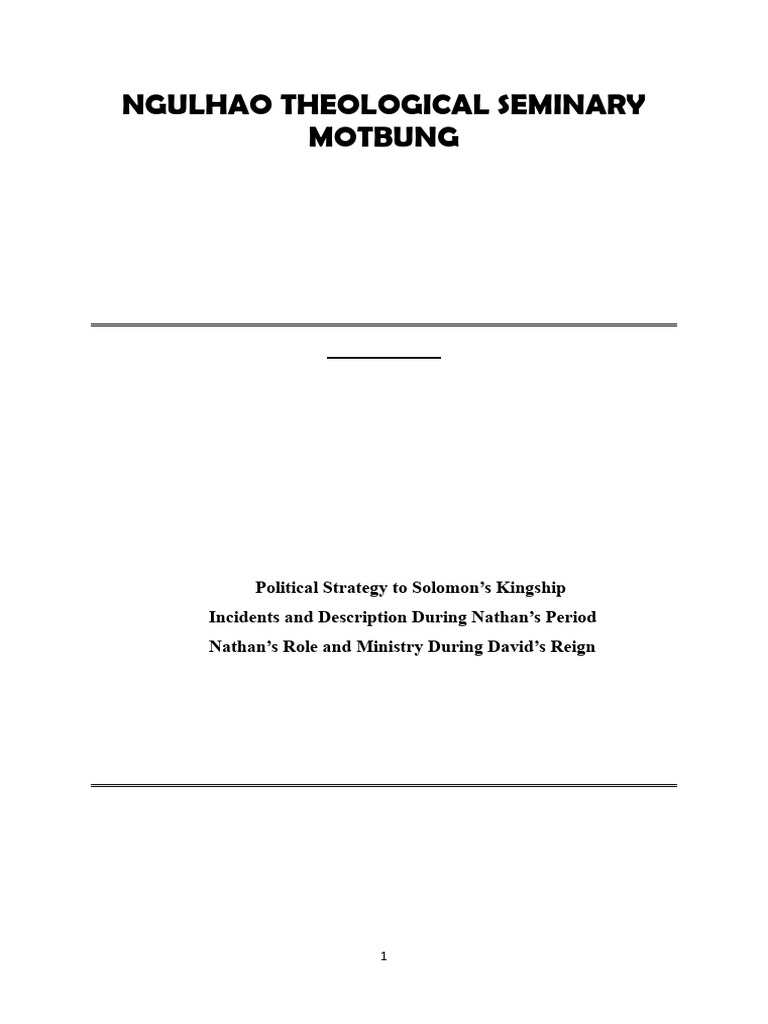 Prophet (Nathan) | PDF | David | Solomons