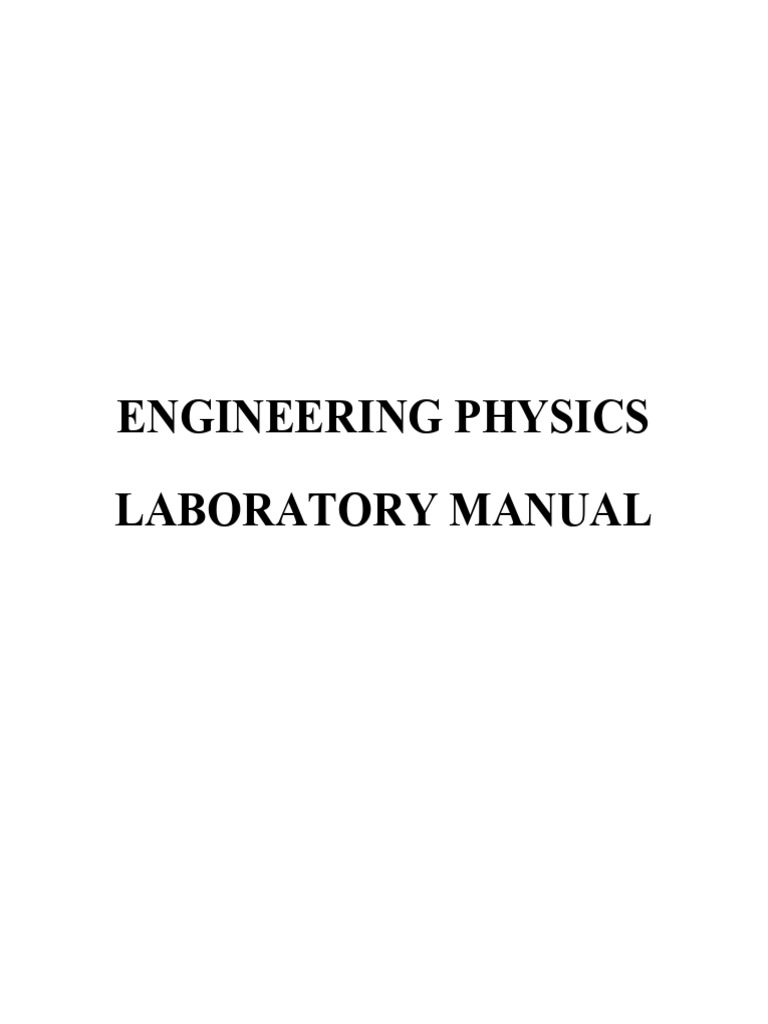 VVIT Engineering Physics Lab Manual | PDF | Resonance | Tension (Physics)