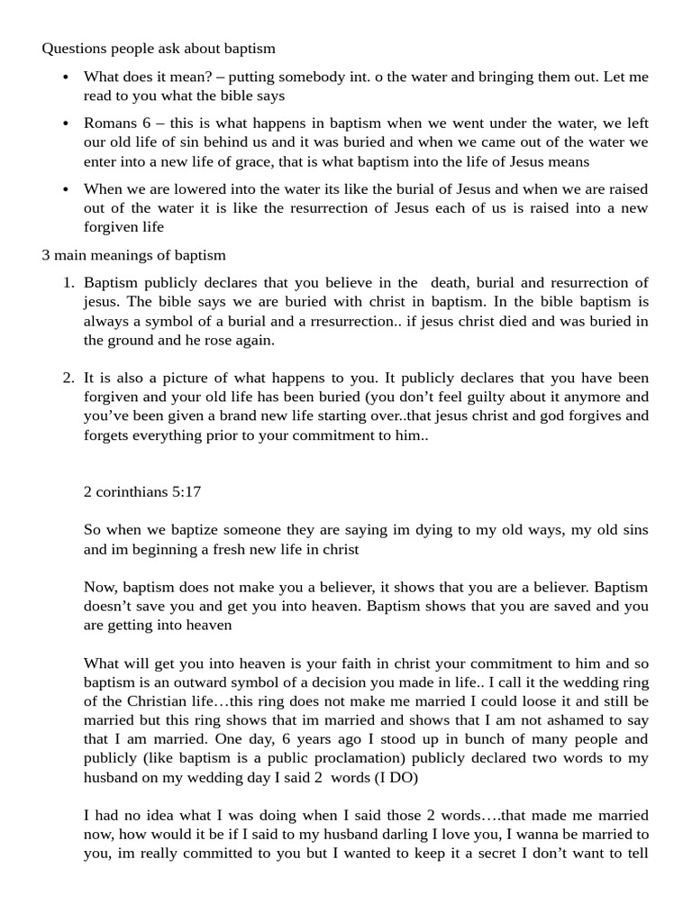 Understanding the Meaning of Baptism | PDF | Baptism | Jesus