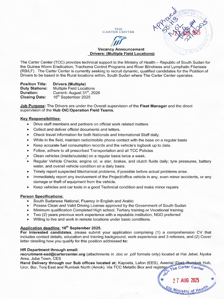 TCC Drivers Approved Job Adverts | PDF