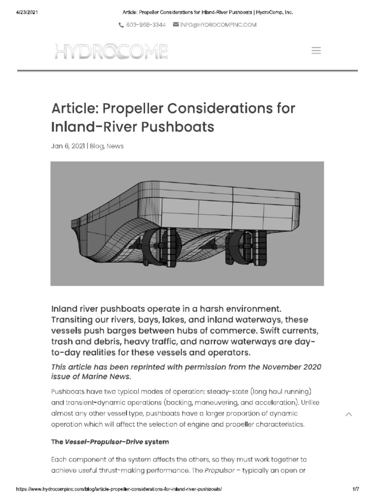 Article - Propeller Considerations For Inland-River Pushboats ...