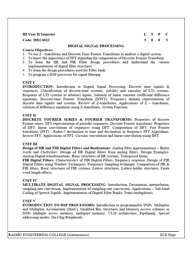 Fourier Transform in Digital Signal Processing | PDF | Discrete Fourier ...