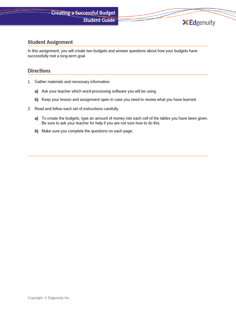 3314 06 03 Student Assignment | PDF | Expense | Budget