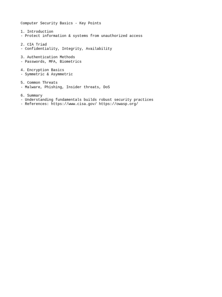 Computer Security Fundamentals Explained | PDF