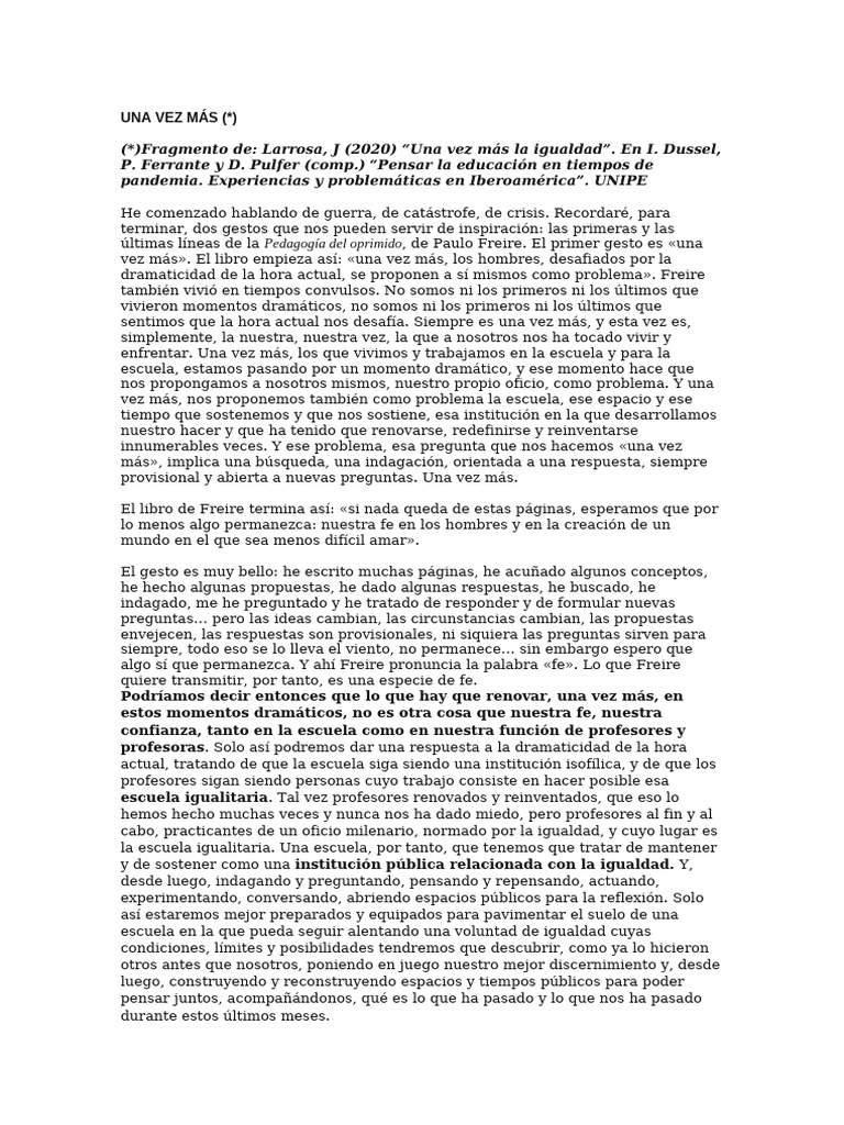 Fragmento de Larrosa UNA VEZ MAS | PDF