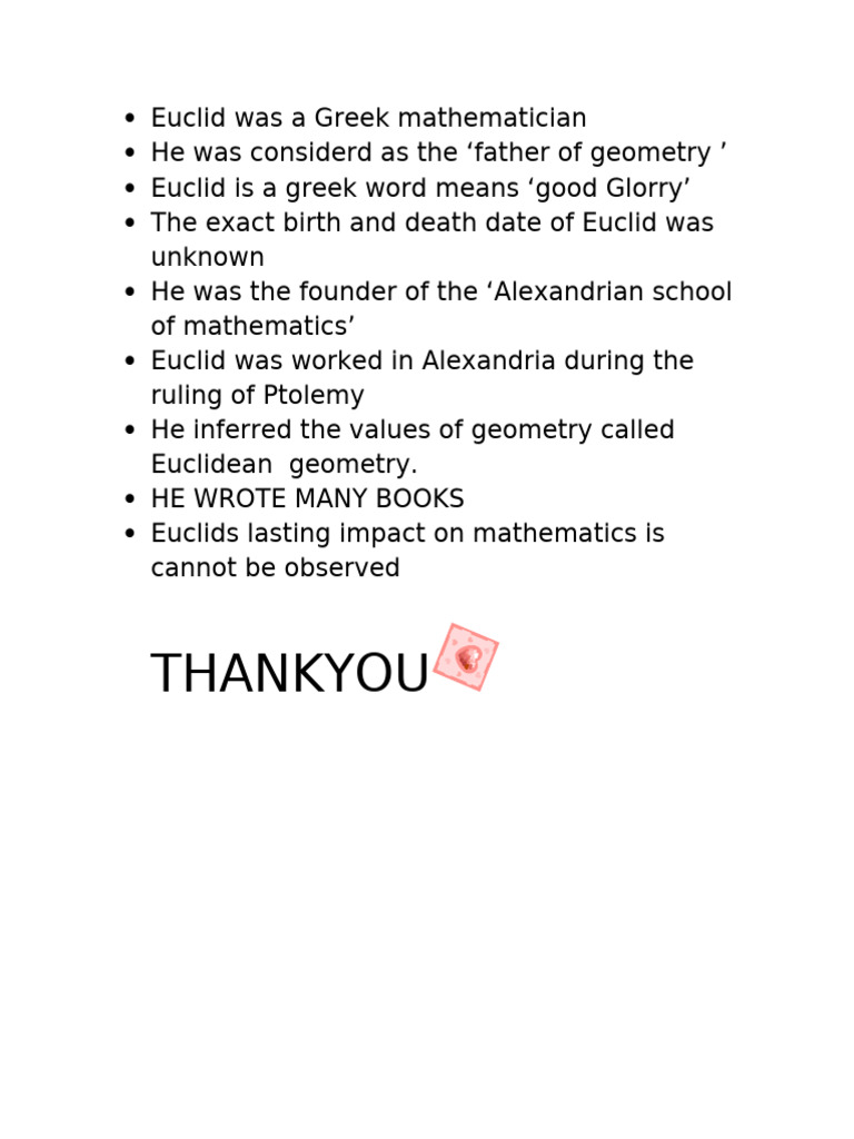 Euclid Was A Greek Mathematician | PDF