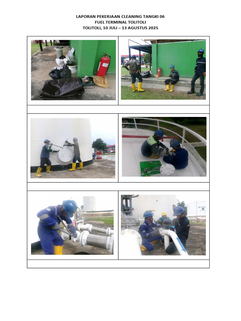 Edit - Laporan Progress Pekerjaan Cleaning Tangki 06 - CV. B.P | PDF