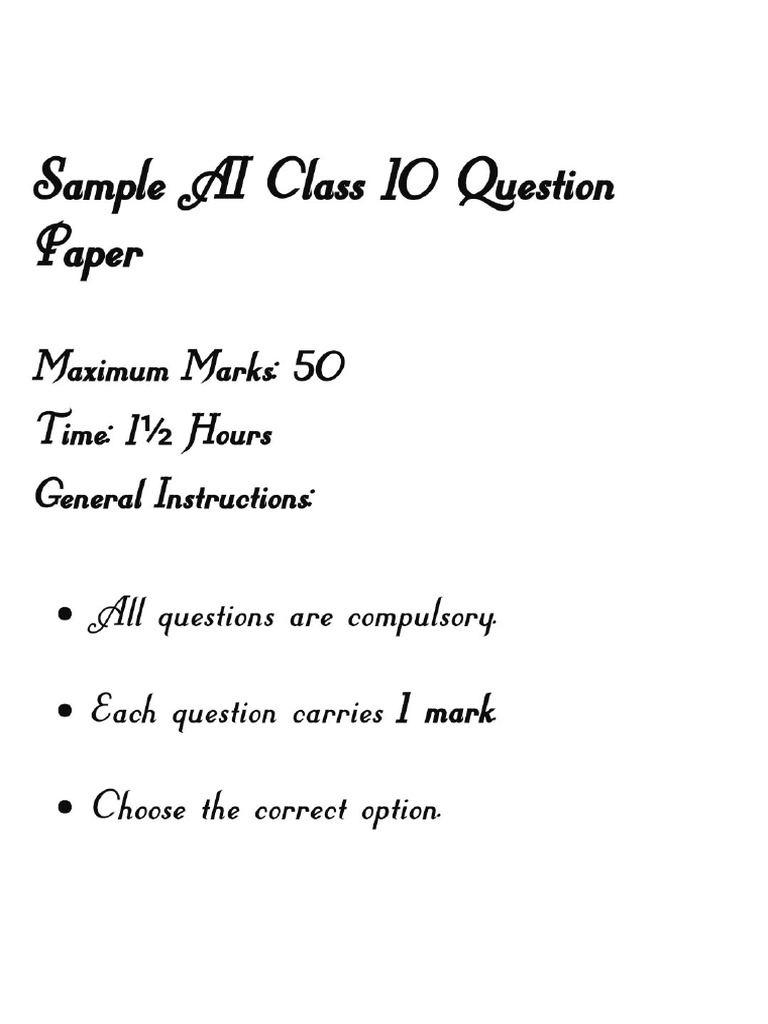 Sample Paper of Ai 2025-2026 | PDF