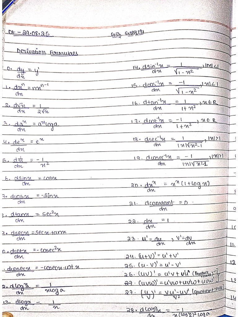 All Formulas-Derivation, Integration, ITF, Trigonometry Formula (T-0-T ...