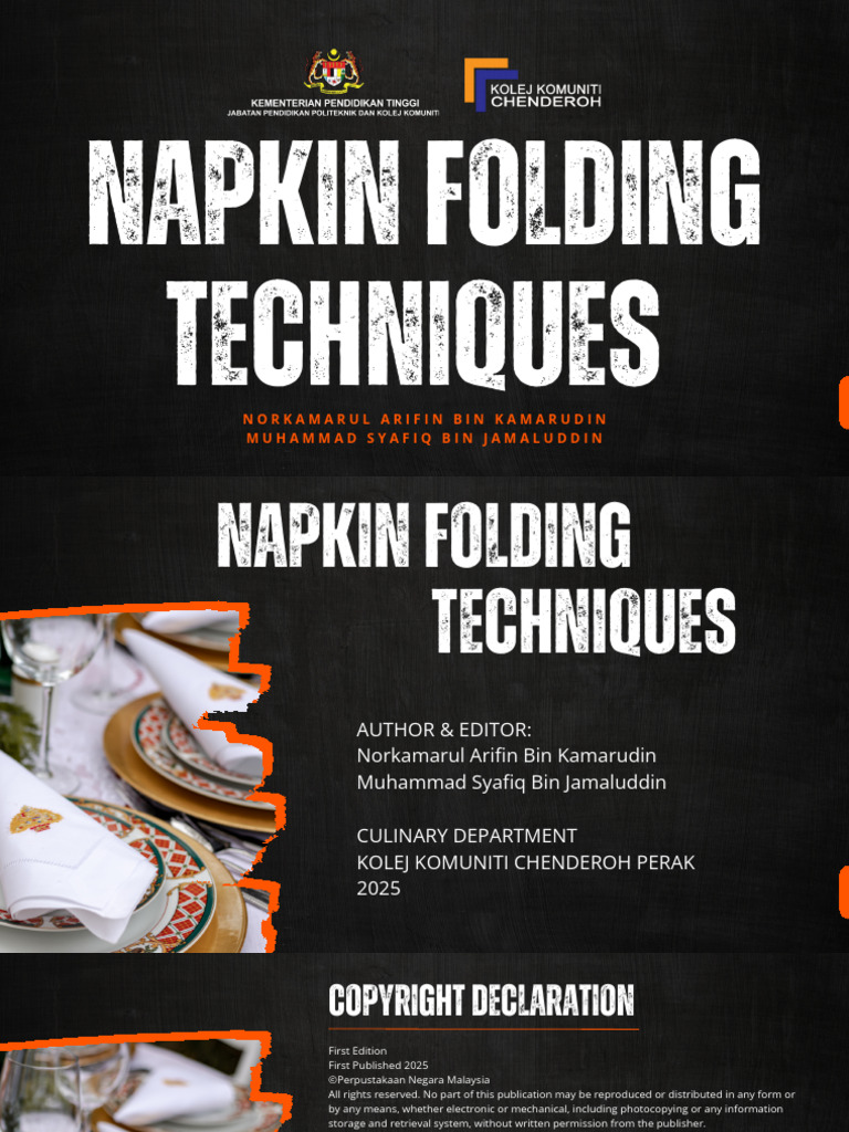 Napkin Folding Techniques Guide | PDF