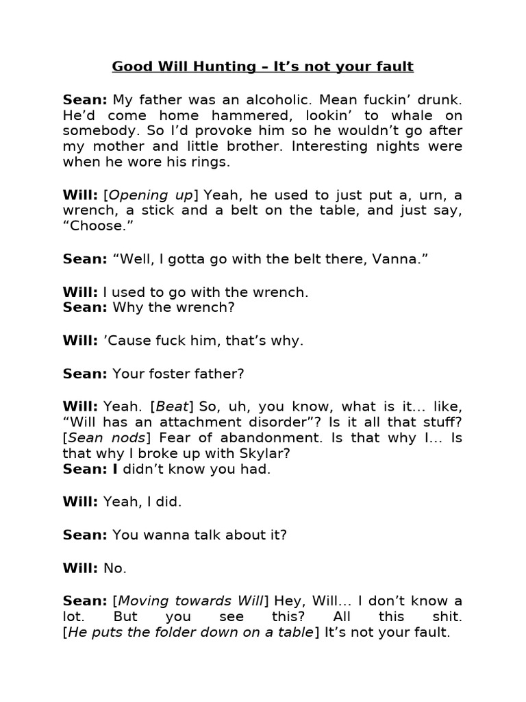 Good Will Hunting It's Not Your Fault | PDF
