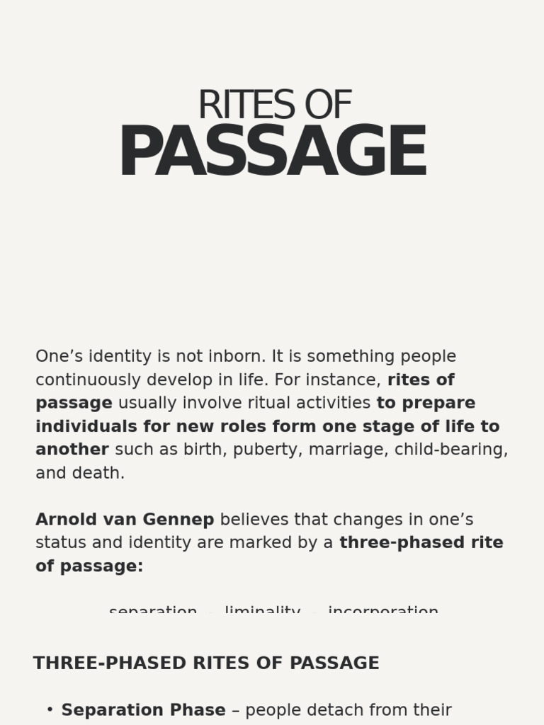 Understanding Rites of Passage and Identity | PDF