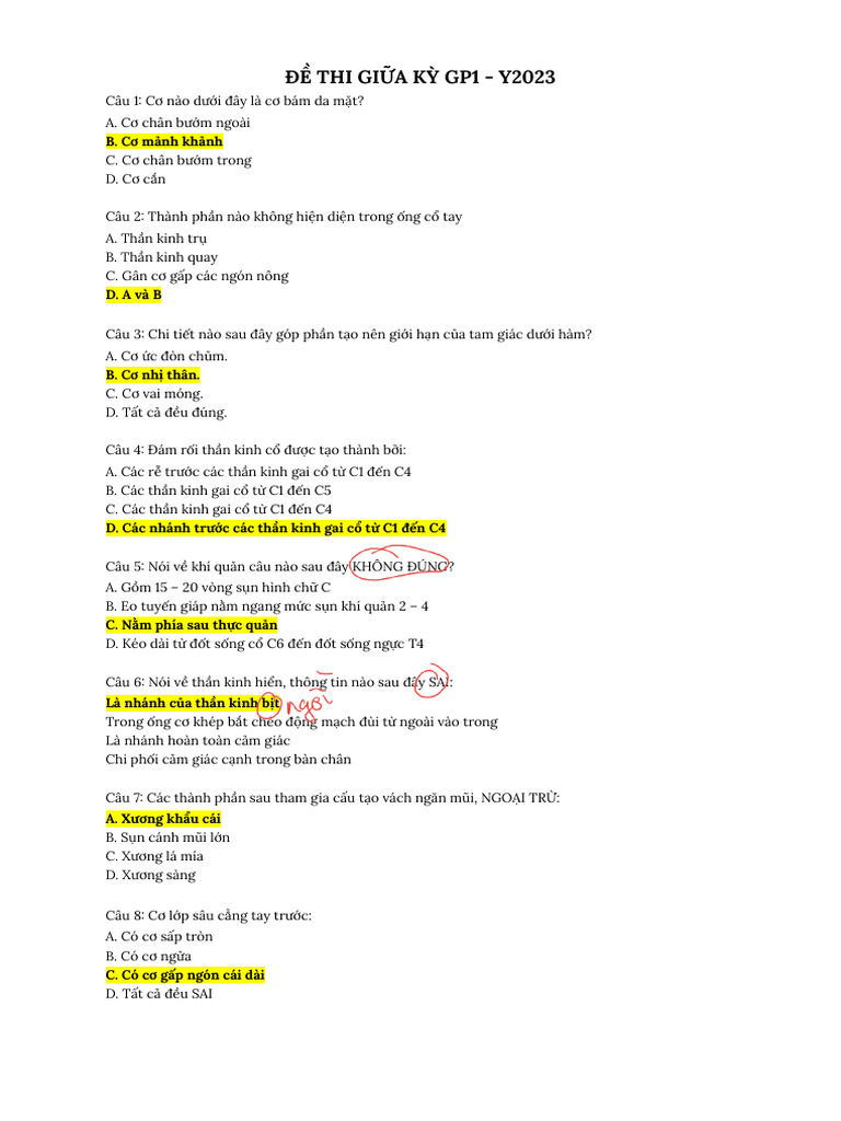 Đề Thi Giữa Kỳ GP1 - Y2023 PDF | PDF