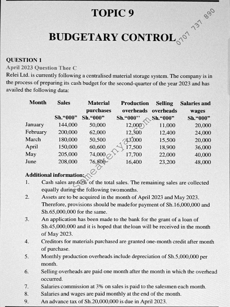 Budgetary Control | PDF
