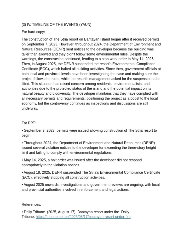 3 Yaun IV - Timeline of The Events | PDF | Natural Environment