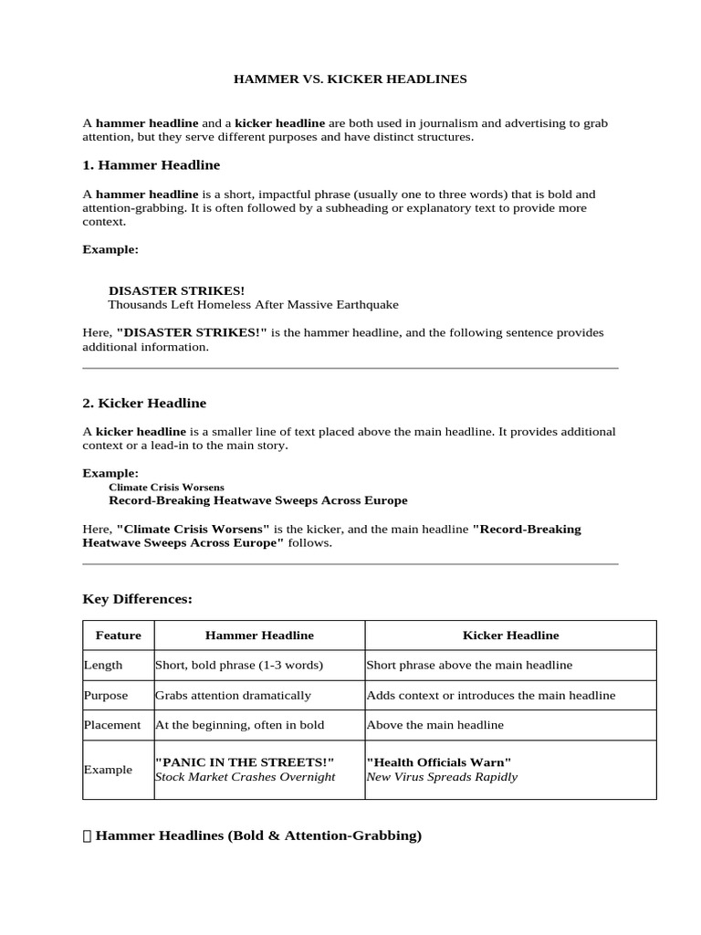 Hammer Vs Kicker | PDF