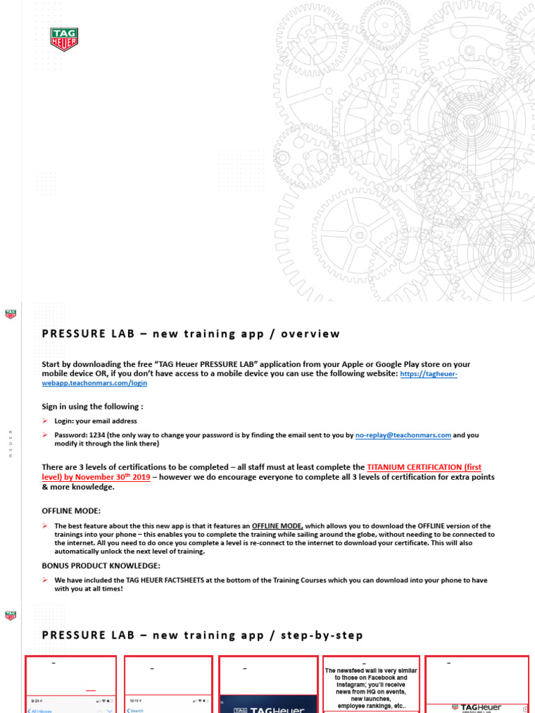 Tag Heuer - Pressure Lab Training Application 2019 | PDF | Mobile App ...