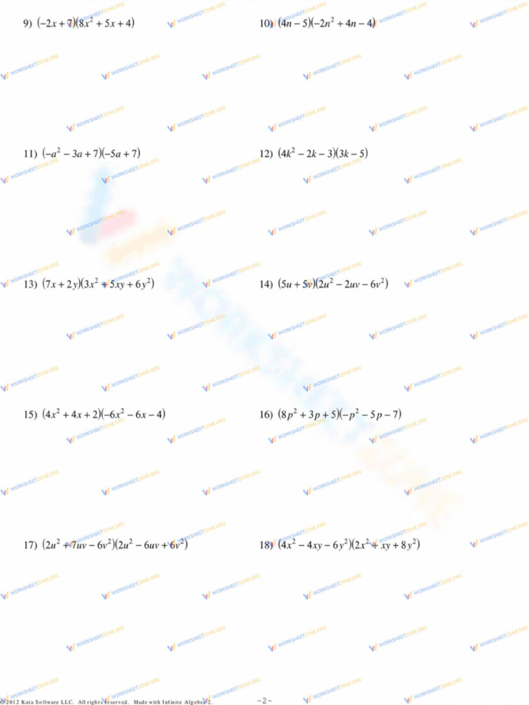 Multiplying Polynomials With Key Practice | PDF