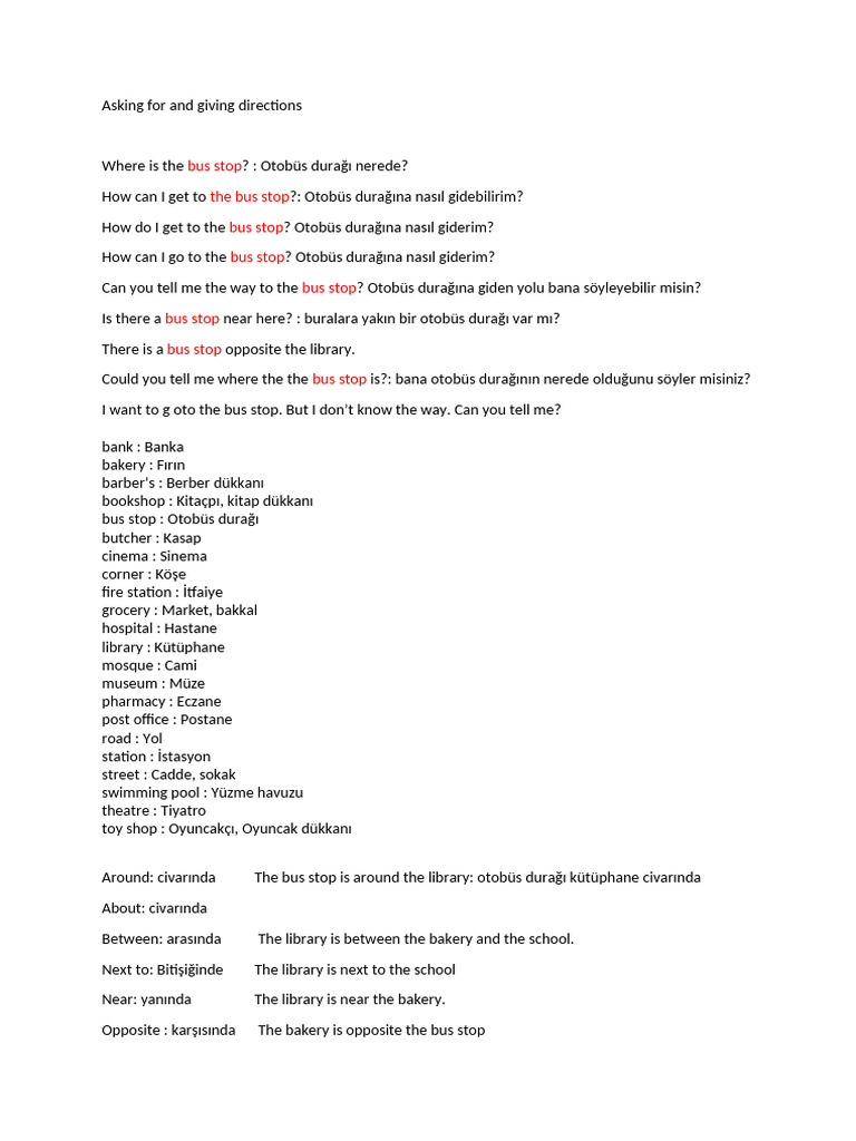 Asking for Directions | PDF