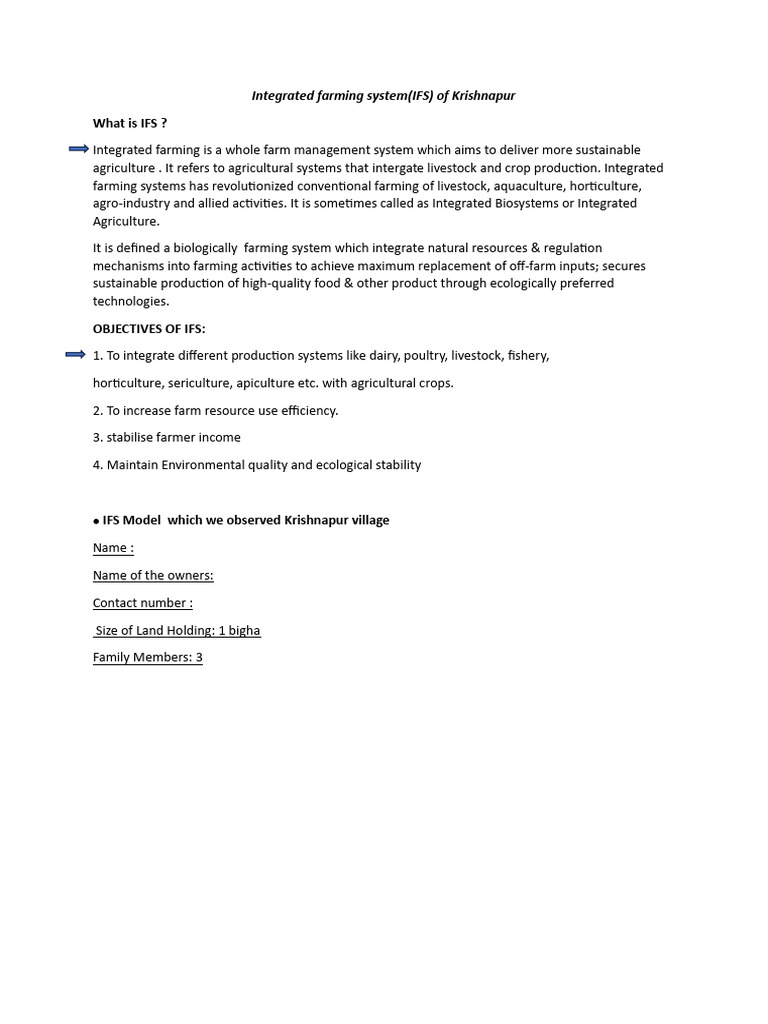 Integrated Farming System | PDF | Agriculture | Farms