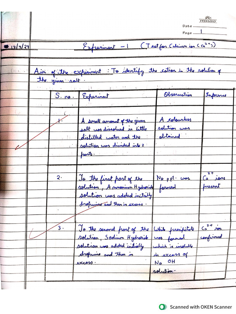 Test For Cations | PDF
