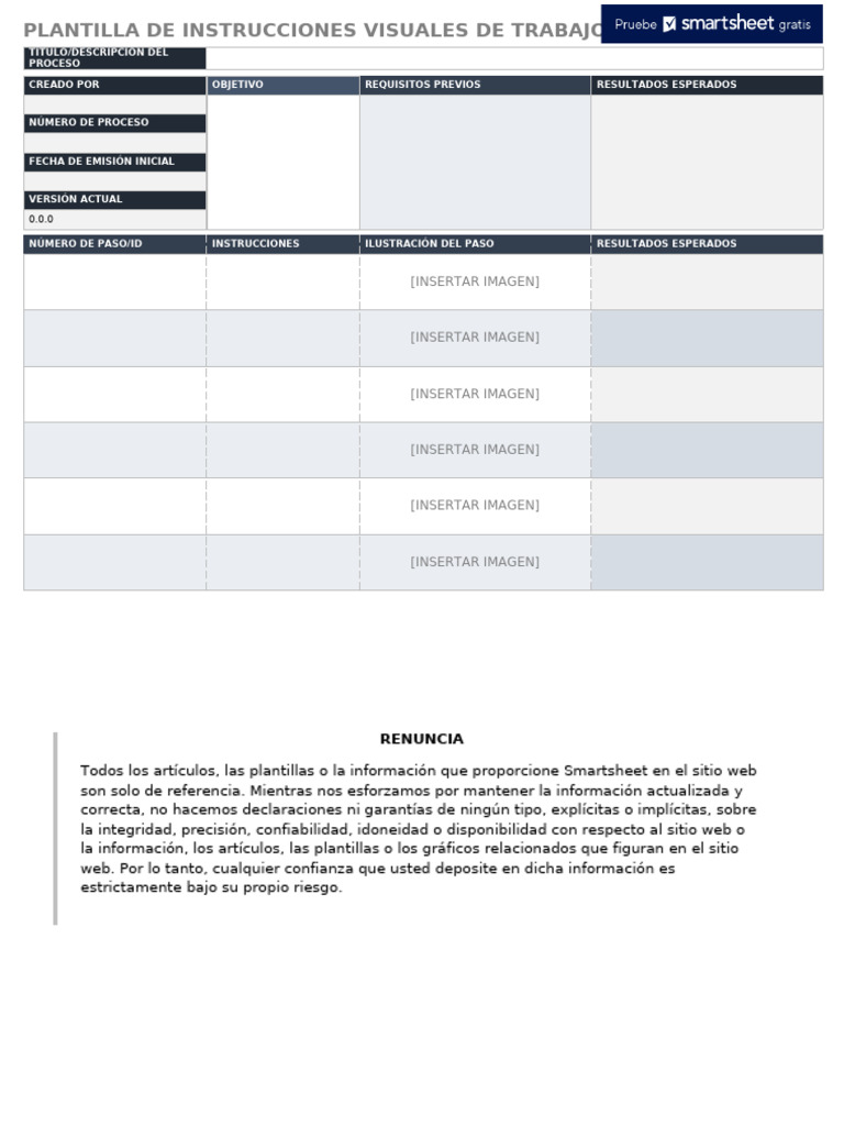 IC Visual Work Instruction Template 9463 WORD ES | PDF