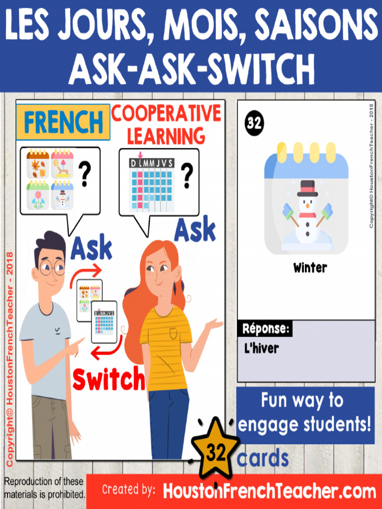 1 - La Date - Les Jours Les Mois - French Days, Months Ask Ask Switch | PDF