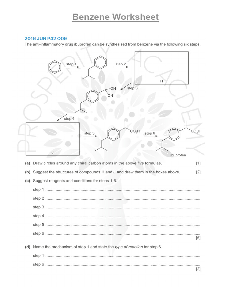 Aromatic Organic Chemistry Worksheet Final | PDF | Chemical Reactions ...