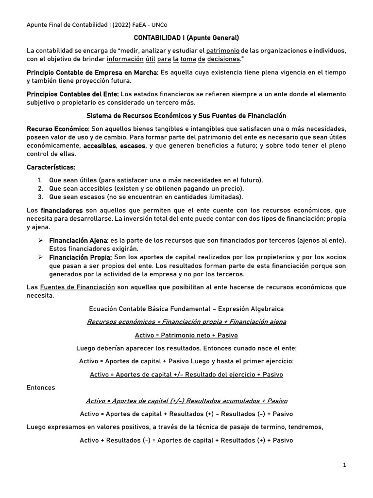 Apunte para Final | PDF | Contabilidad | Estado financiero