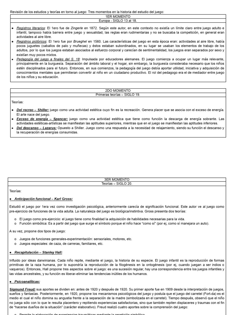 Cap 14 Juego Niñez Esquema Resumen | PDF | Pensamiento | Ciencias del ...