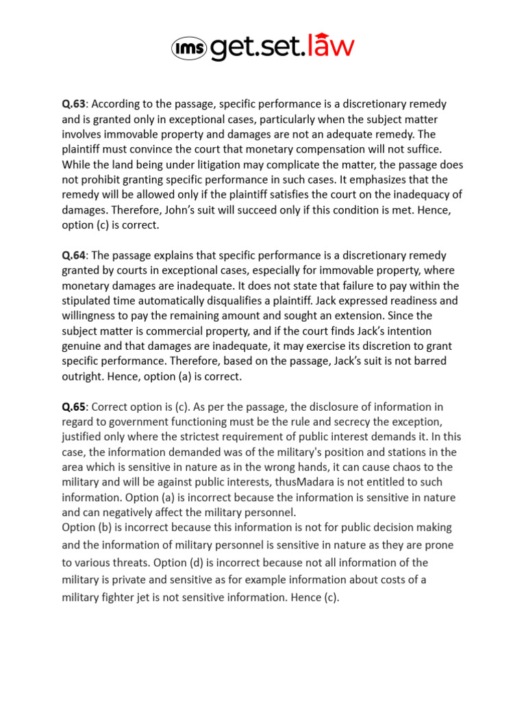 SimCLAT 17 - Answer Key Corrections | PDF