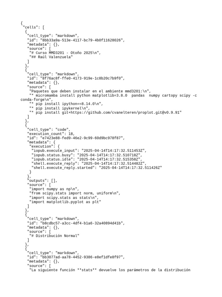 Distrib Probabilidad - Ipynb | PDF | Data Management Software | Data Analysis
