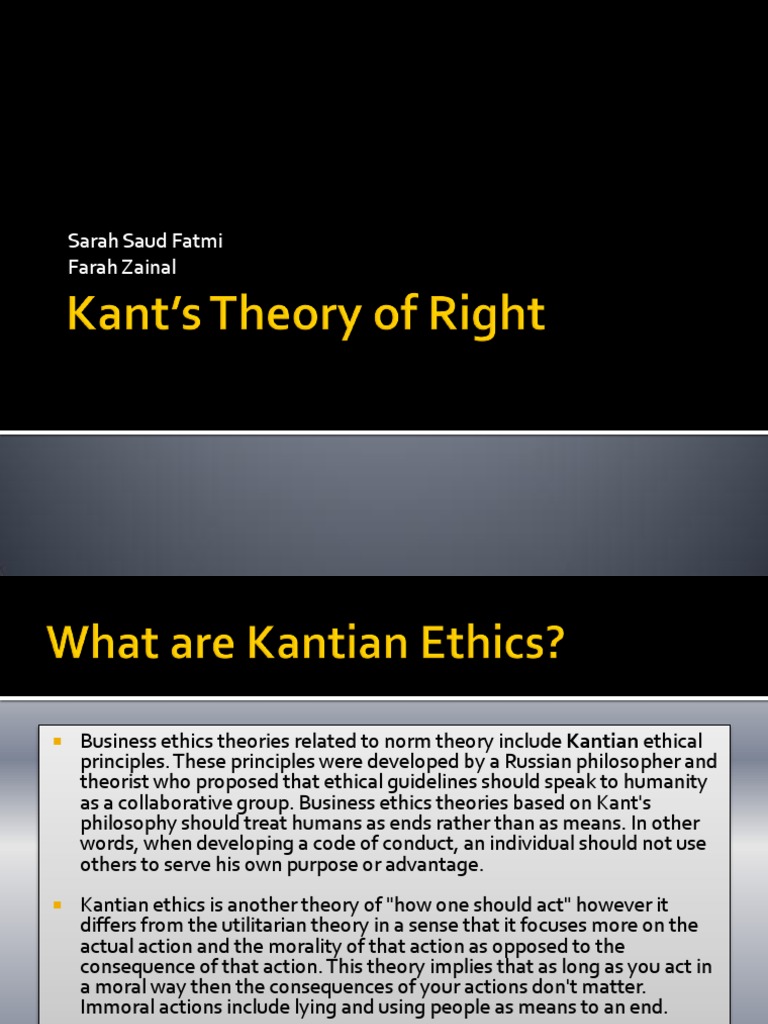 Kant's Theory of Right | PDF | Morality | Immanuel Kant