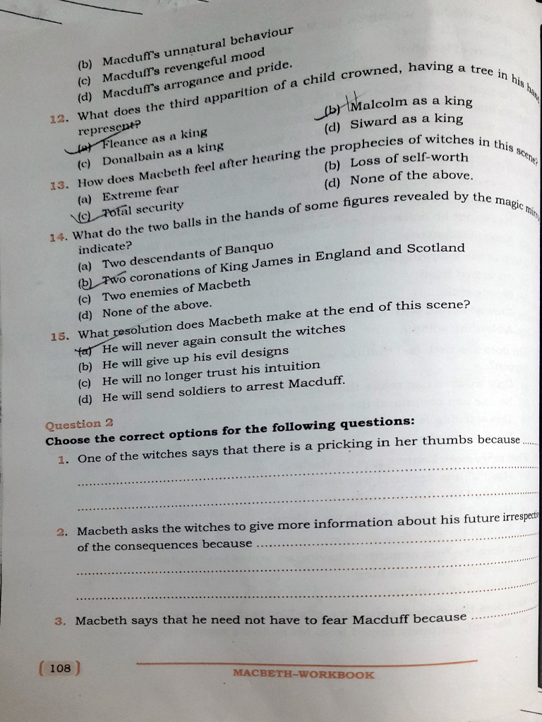 Macbeth Act 4 (Scene 1 and 2) Questions | PDF