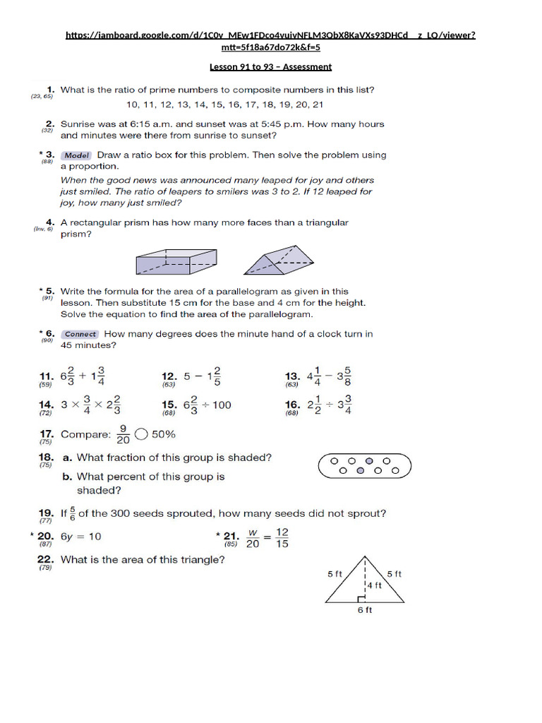 Lesson 91 To 93 - Assessment | PDF