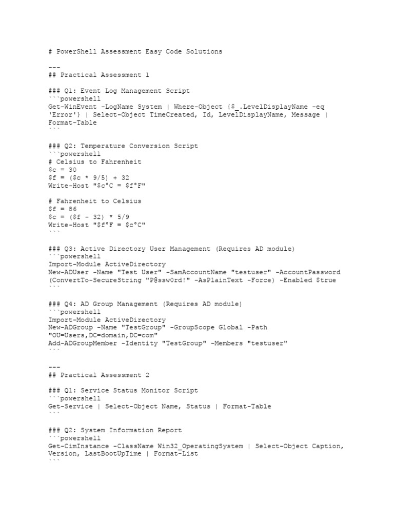 Powershell Easy Code | PDF