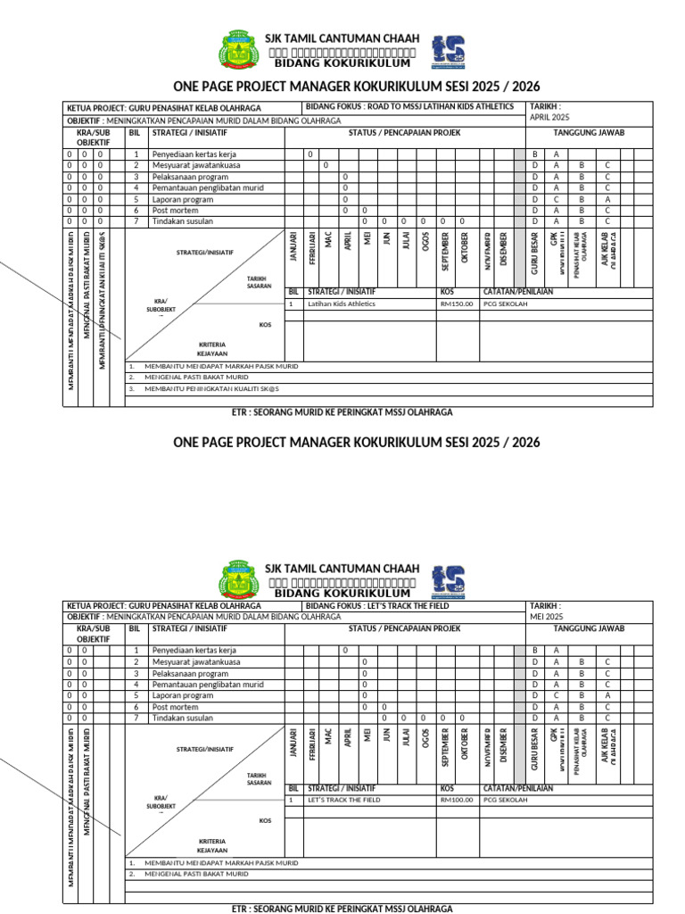 Oppm Rps Ketua Project Olahraga | PDF
