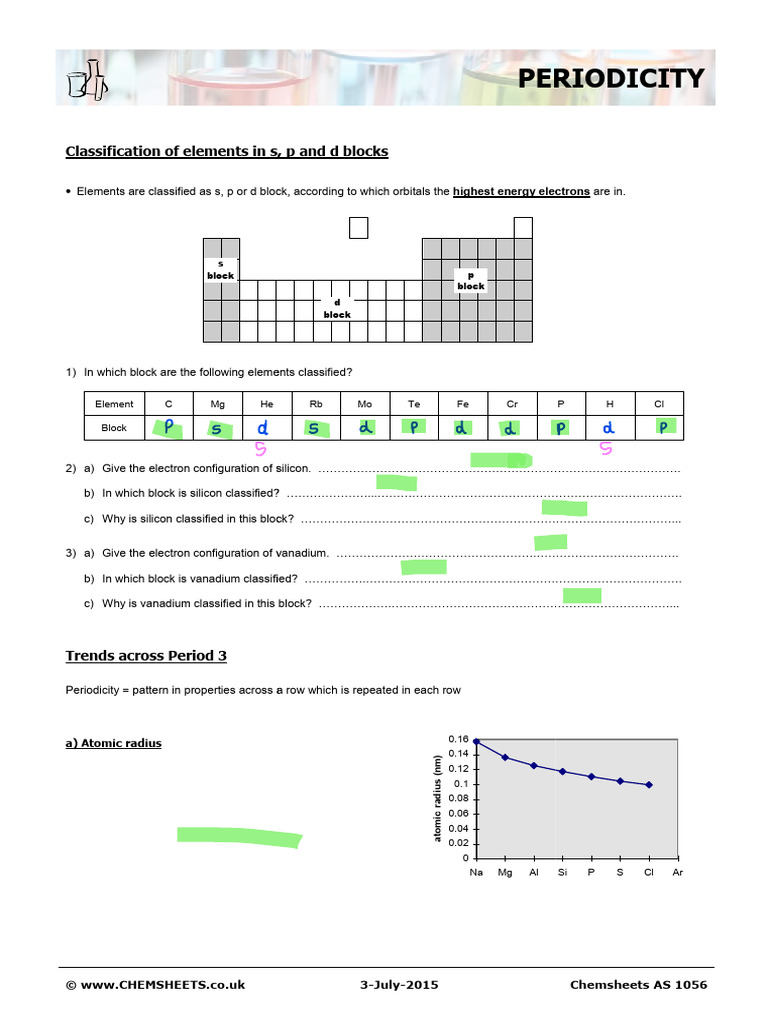 Periodicity WS | PDF | Periodic Table | Silicon