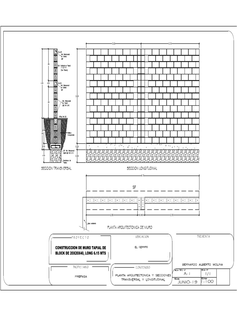 Construcción de Muro Tapial 1:100 | PDF