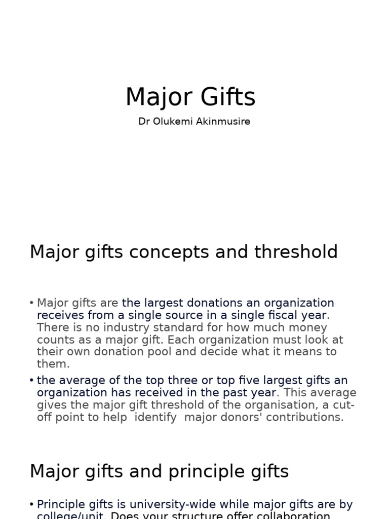 Major Gifts | PDF