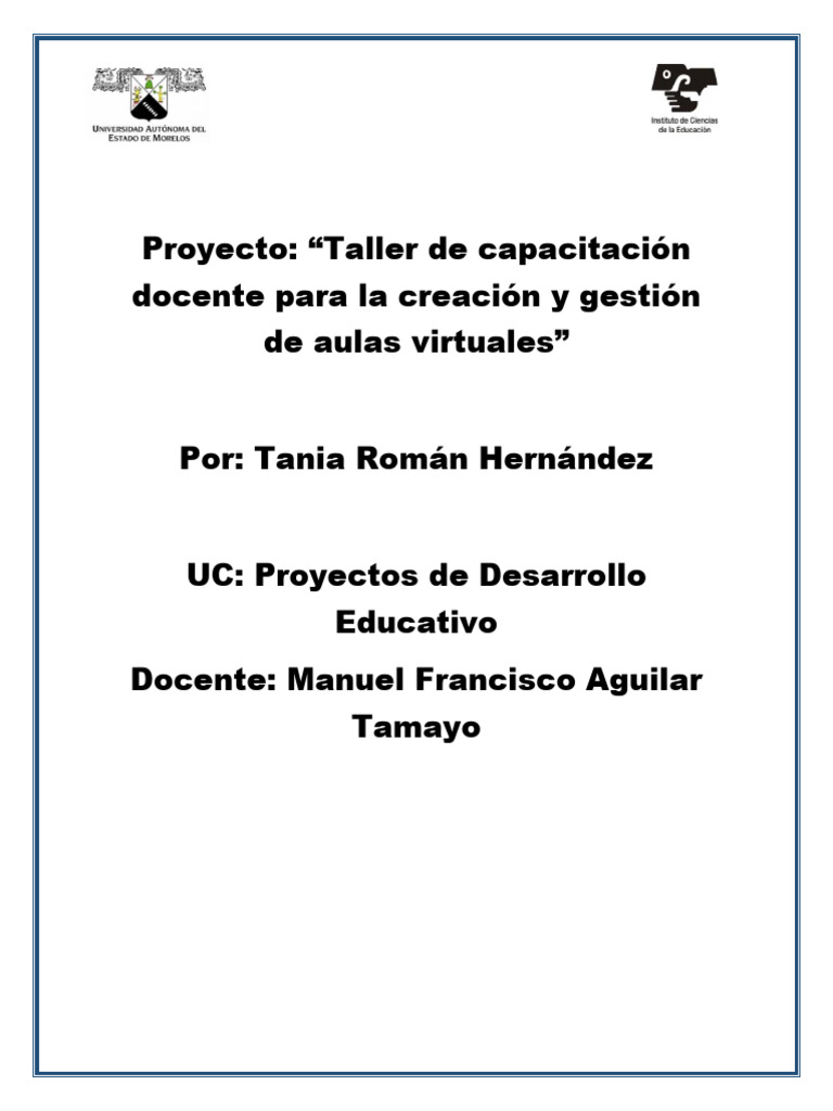 Proyecto Final Desarrollo de Masas Tania Román | PDF | Enseñando | Evaluación