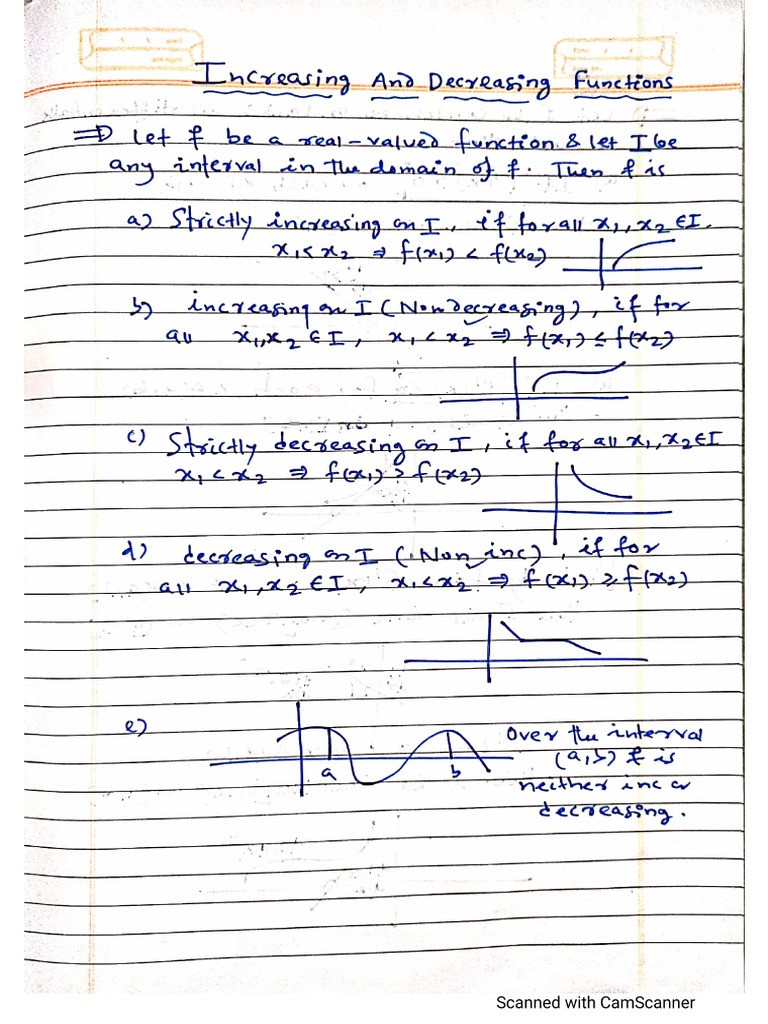 Increasing & Decreasing (Class 12 Maths) | PDF