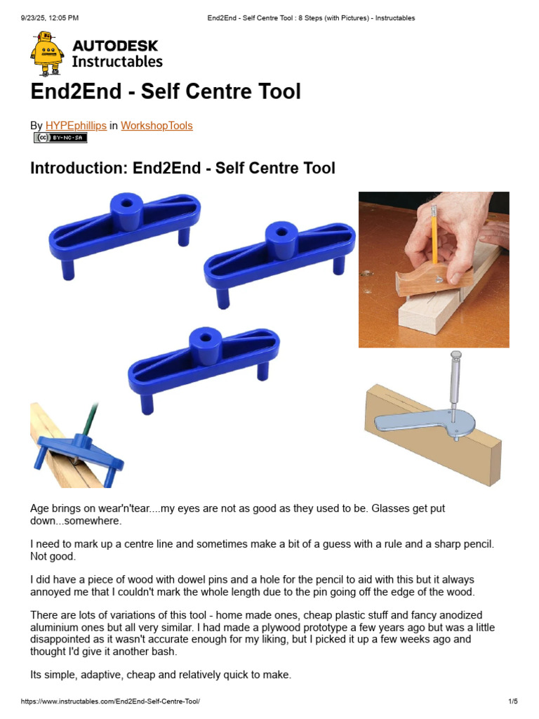 End2End - Self Centre Tool - 8 Steps (With Pictures) - Instructables ...