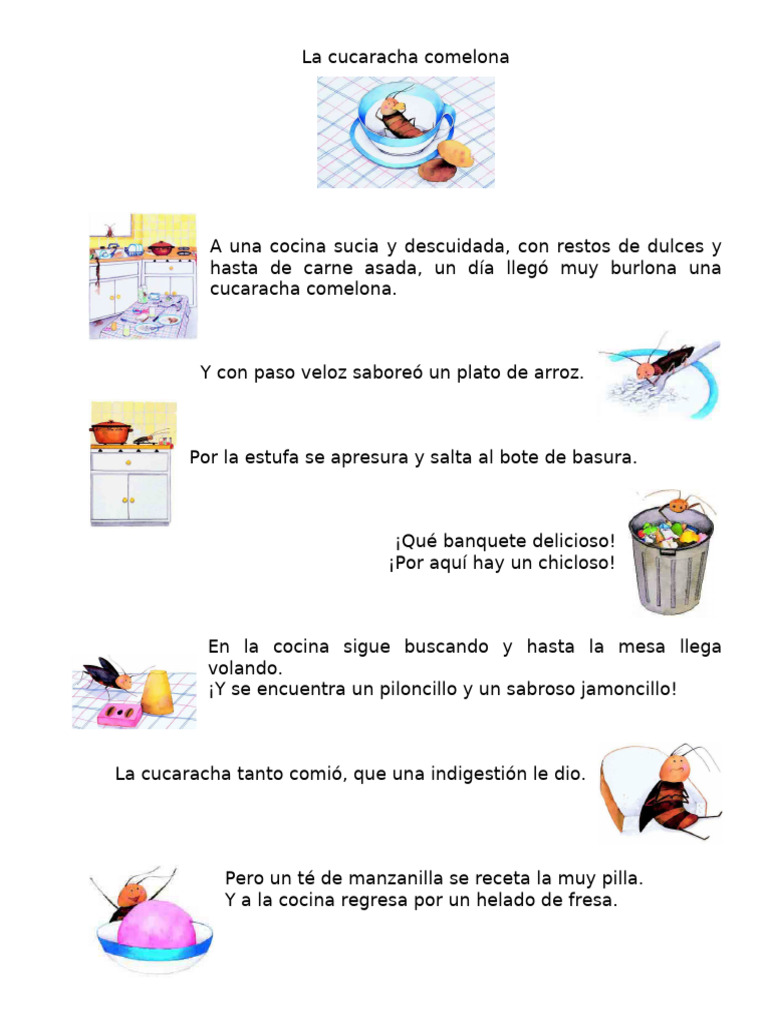 Cuento de la cucaracha comelona | PDF