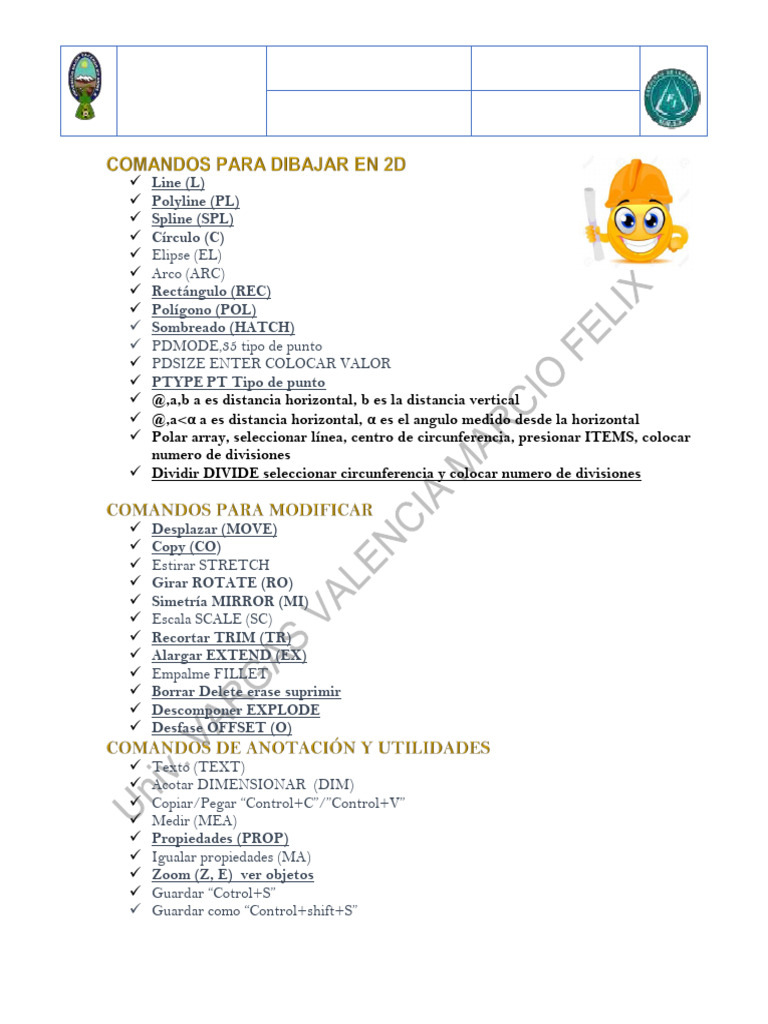 Comandos Básicos de AutoCAD para Iniciantes | PDF
